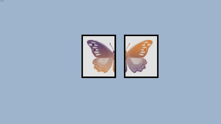 Butterfly Print Set Downloadable Art Set of 2 | 3D Warehouse