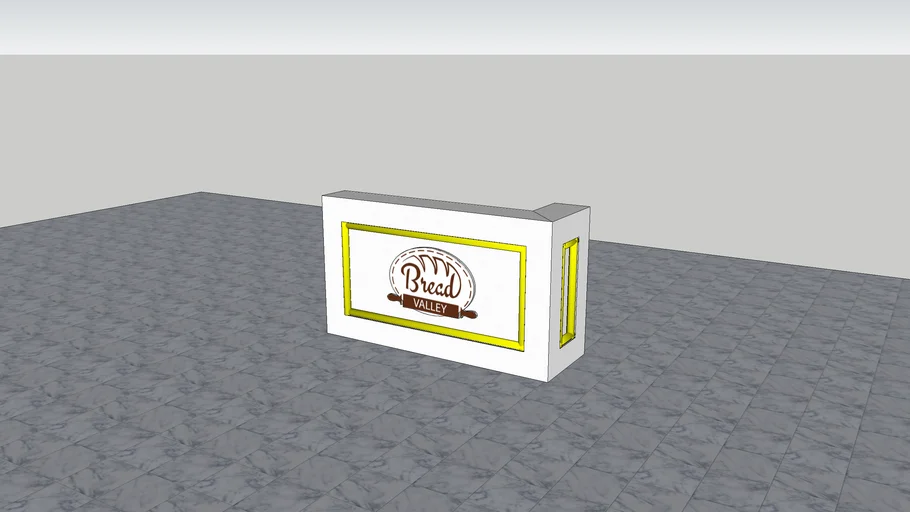 Counter Table With Logo And Led | 3D Warehouse