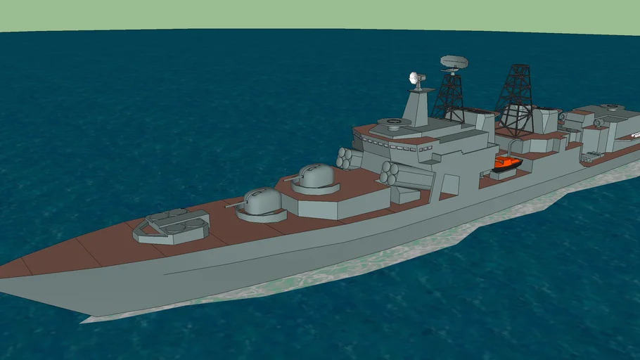 Russian Navy 1155A Destroyer Udaloy I, Admiral Levchenko | 3D Warehouse