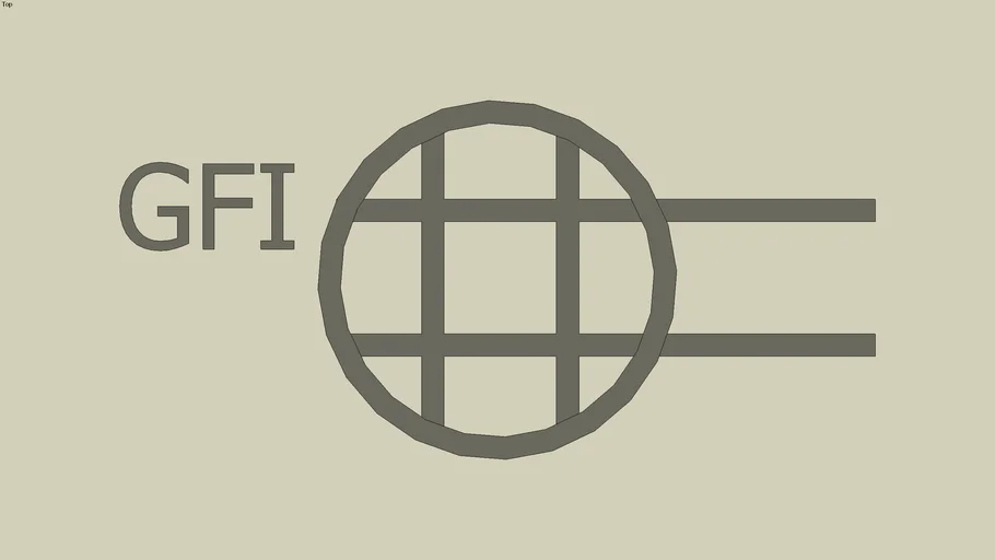 Electrical Receptacle 110V 4-Plex GFI 2D Floorplan Symbol | 3D Warehouse