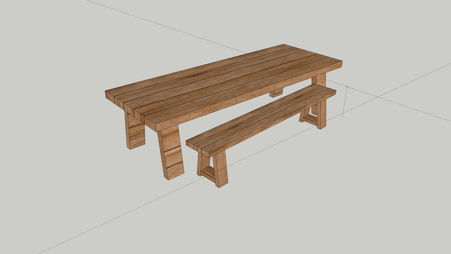 Dining set with bench | 3D Warehouse