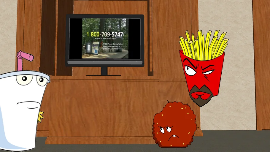 Master Shake Meatwad & Frylock in a house seeing 1 800-709-5747 number ...