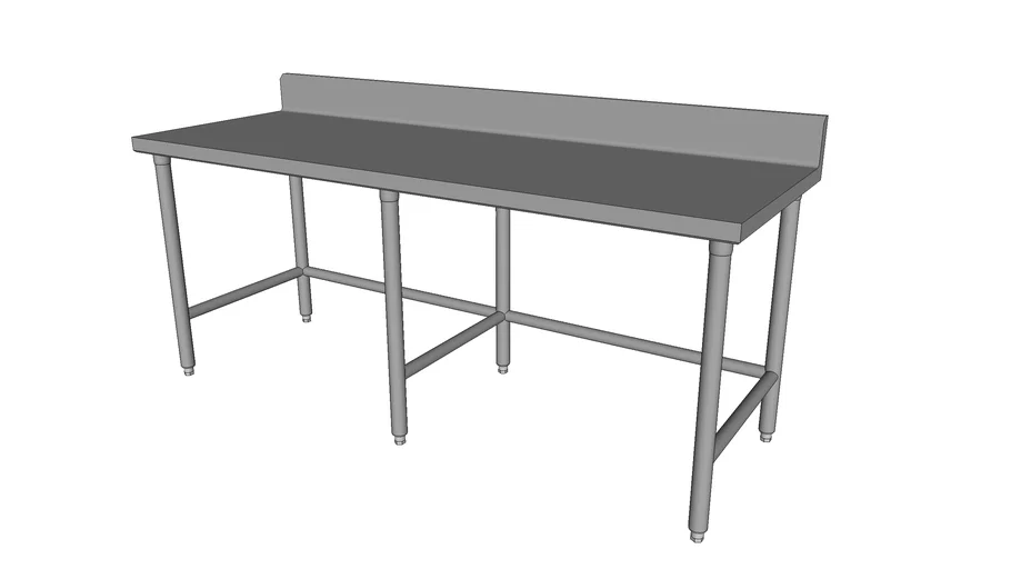 Worktable w/Back-Splash & Cross-Bracing WT1-30-XB-84] | 3D Warehouse