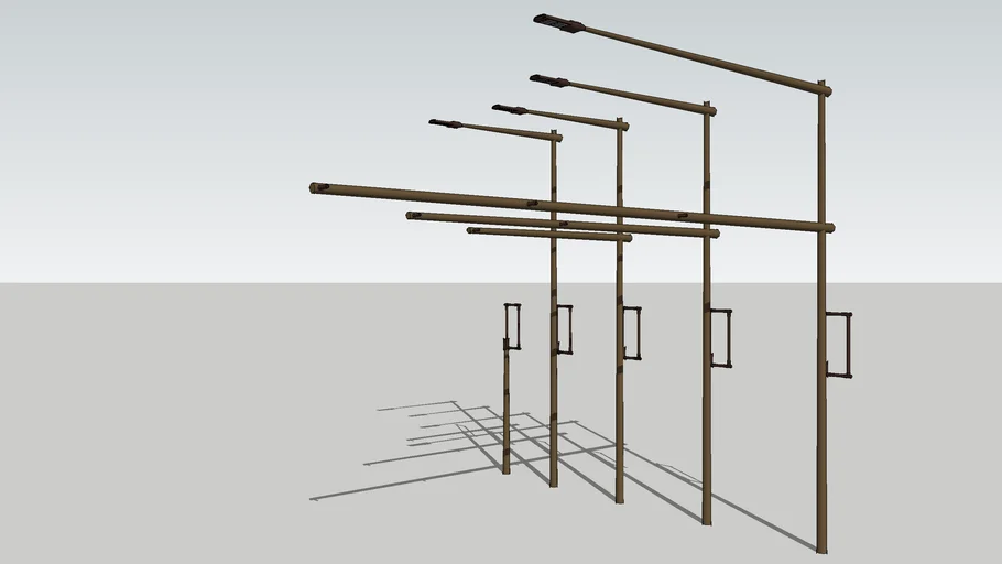 camp-style traffic signal line pole set | 3D Warehouse