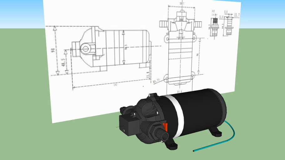 Water pump DC12V 5.3LPM | 3D Warehouse