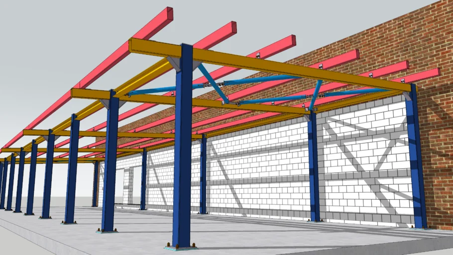 Steel structures for the coffee shop hall ! | 3D Warehouse