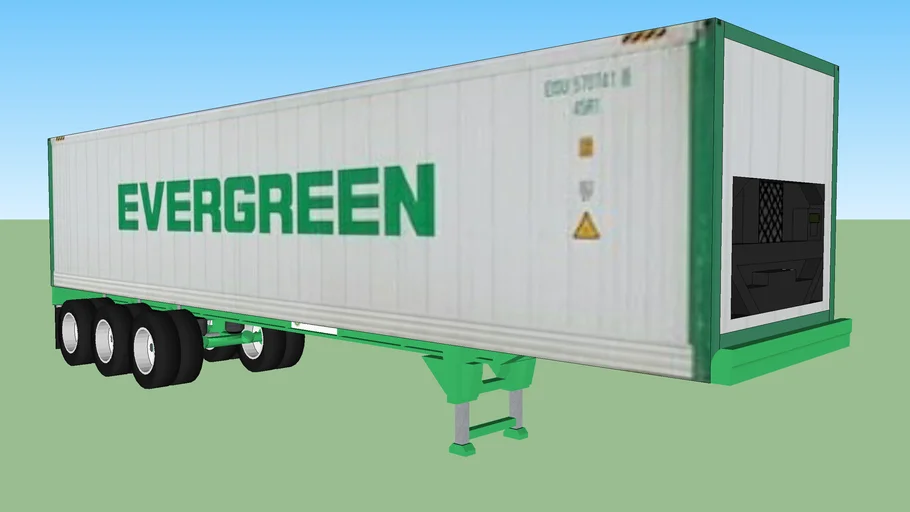 EVERGREEN Refrigerated Container 40' on Chassis | 3D Warehouse