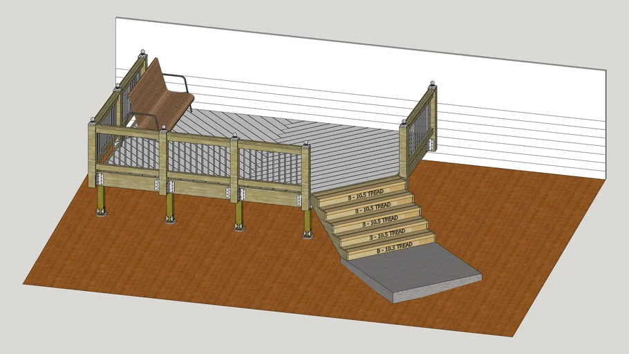 Creating a Deck with Black Railings and Post Toppers with silver Orbs ...