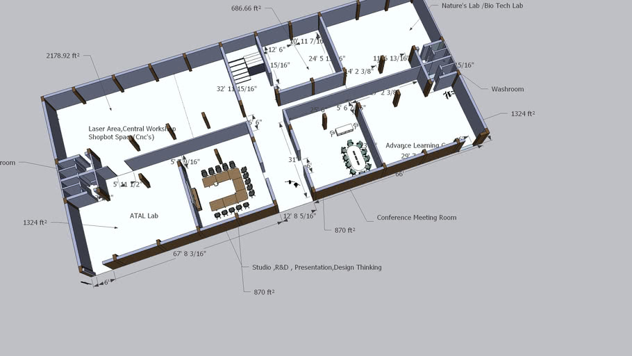 Makerspace Floor Plan With Dimensions | 3D Warehouse