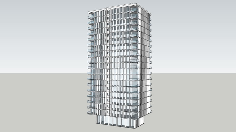 Low poly high rise apartment building | 3D Warehouse