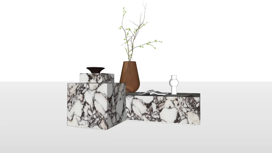 Plinth Coffee Table Set - Balika Homes | 3D Warehouse