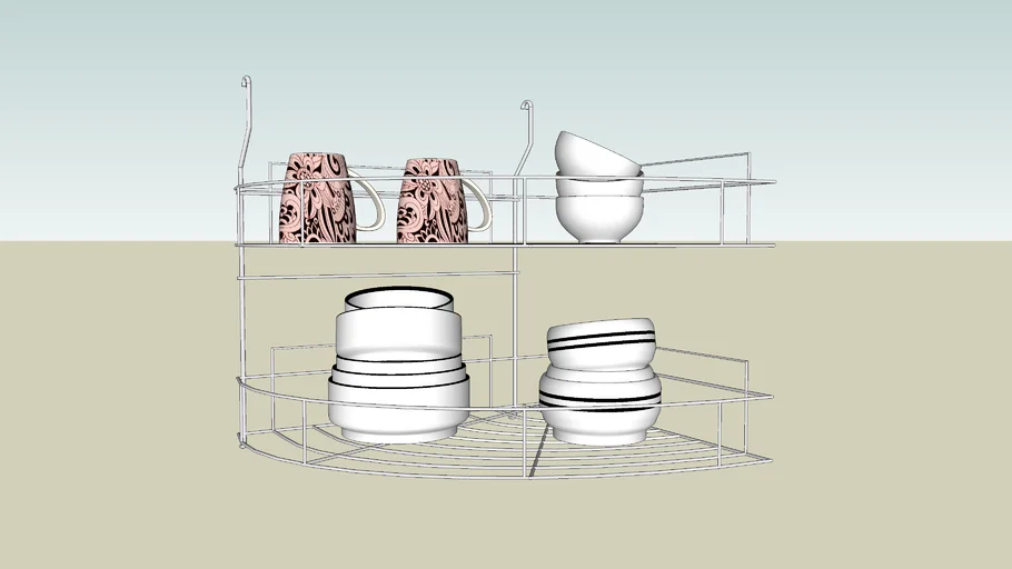 Starax Countertop Acc - Corner Shelf S-4009.skp | 3D Warehouse