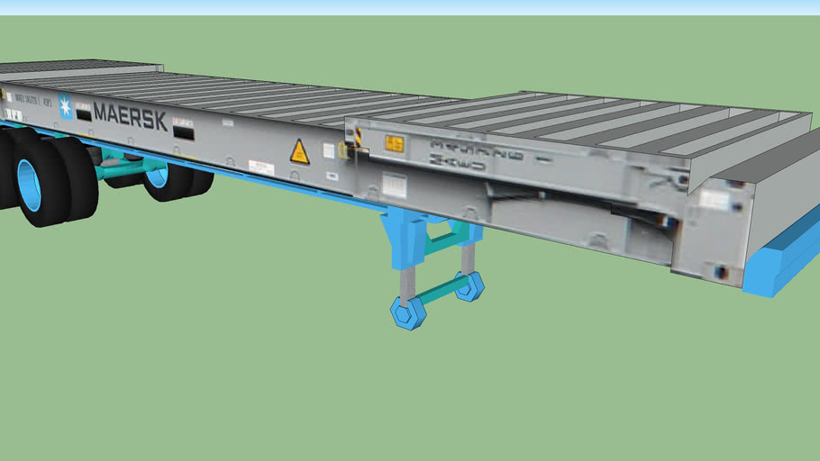 Collapsed MEARSK Flat Rack 40' On Chassie | 3D Warehouse