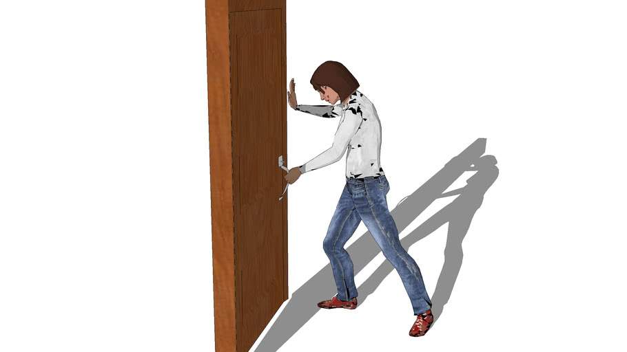 woman opening door | 3D Warehouse