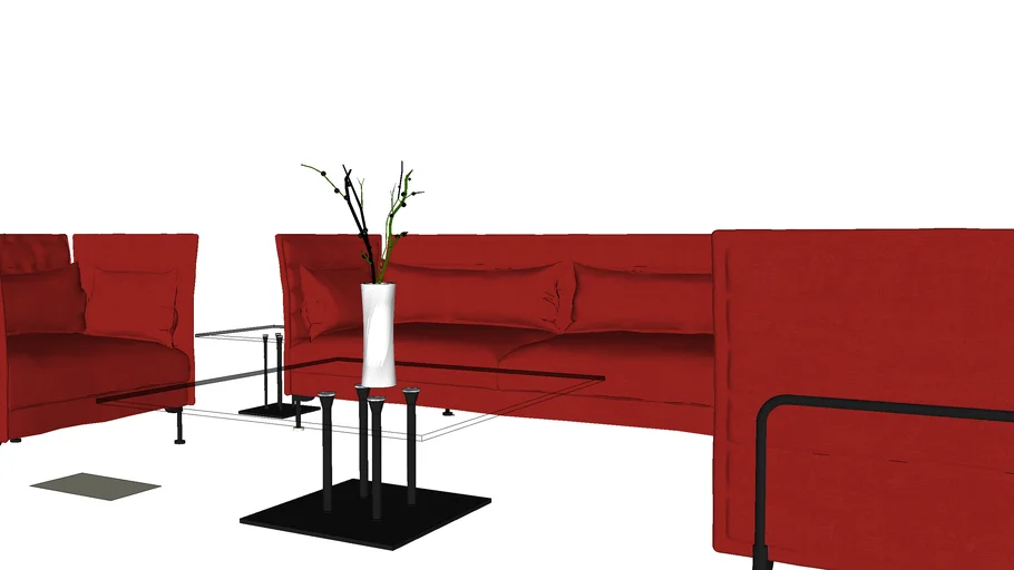red sofa | 3D Warehouse