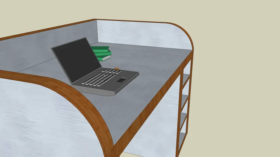 Desk with Laptop | 3D Warehouse