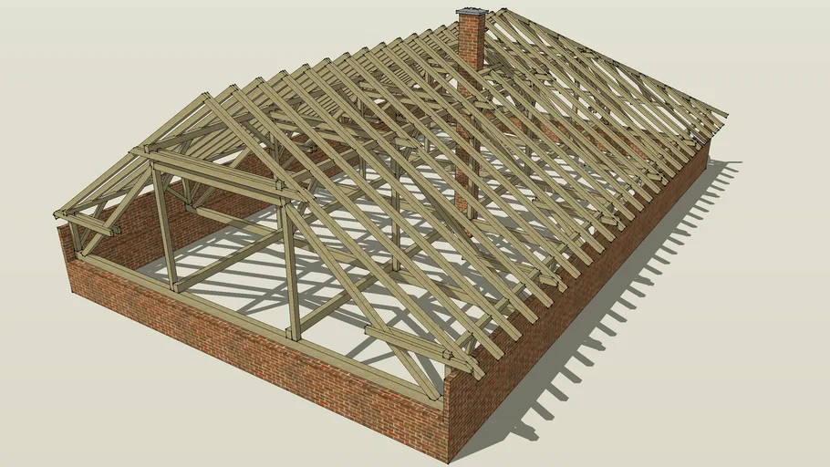 Wooden Roof Construction | 3D Warehouse