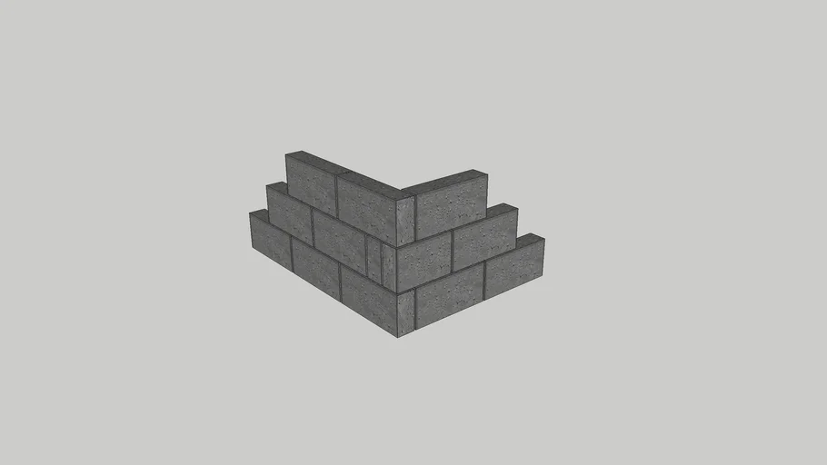 UK Block work corner with 440x215x100 blocks | 3D Warehouse