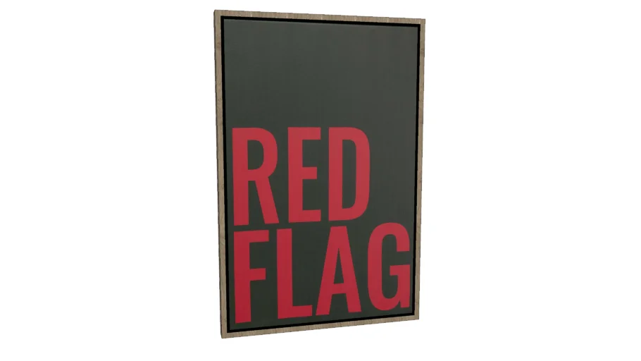 56791 Framed Picture Red Flag 40x60cm | 3D Warehouse