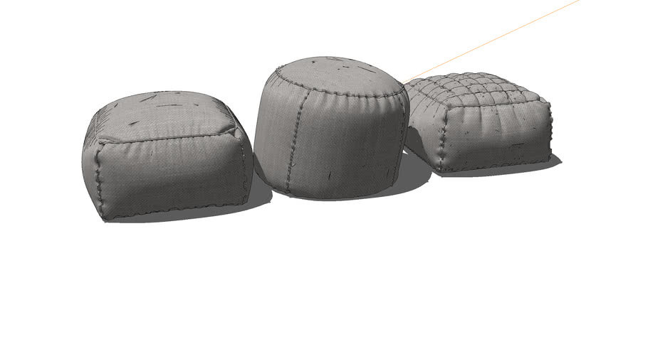 PUFF CONJUNTO COURO | 3D Warehouse