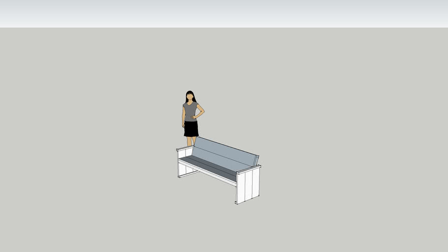 Wooden bank outside | 3D Warehouse