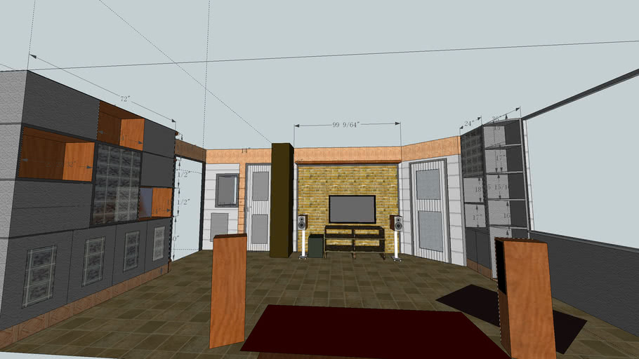 Living Room Front View | 3D Warehouse