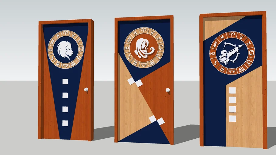 Modern Doors - Astro Series - Leo, Virgo & Sagittarius | 3D Warehouse