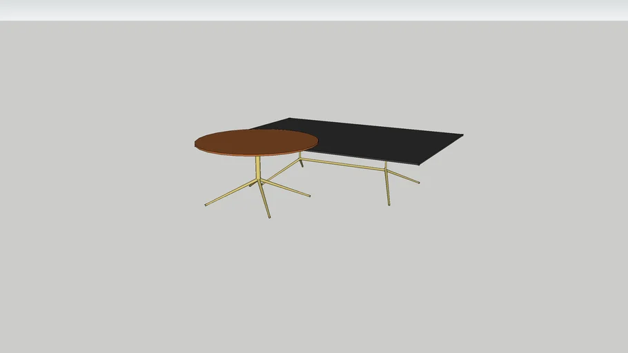Center table, metal base | 3D Warehouse