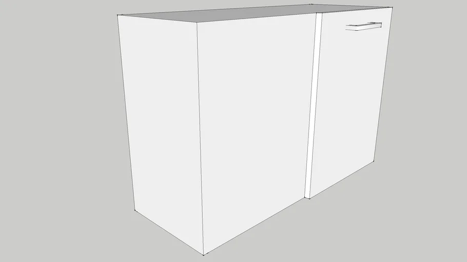 900 Left Corner Blind wall unit with 1 Wooden shelf & 1 shutter ...