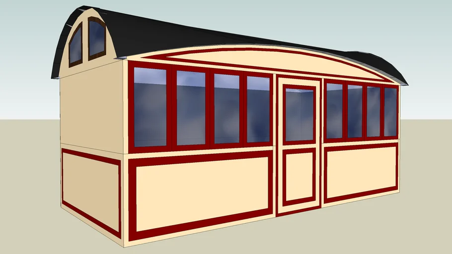 double barrel roofed diner lunch wagon | 3D Warehouse