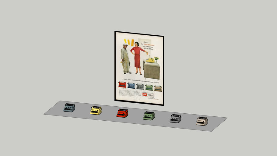 IBM B-1 ELECTRIC TYPEWRITERS – MULTI- COLORS (1954) | 3D Warehouse