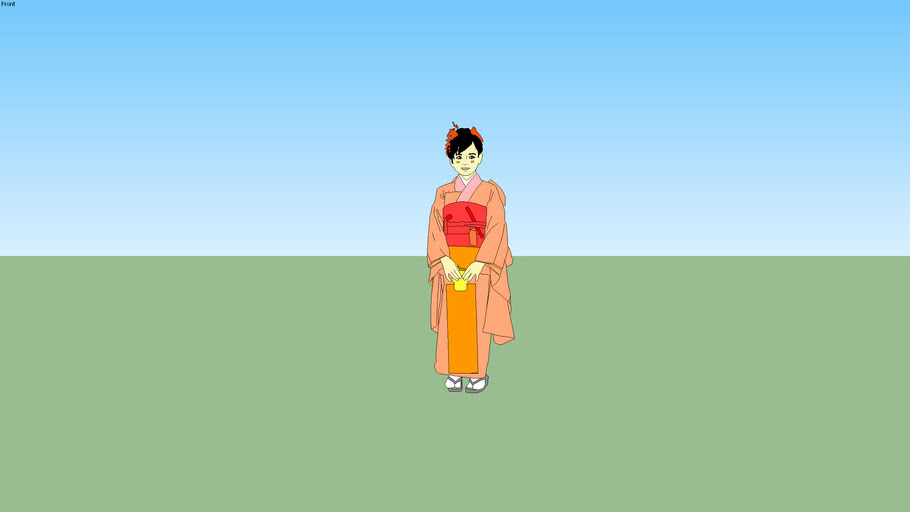 2d Japanese little girl in Kimono (着物) | 3D Warehouse