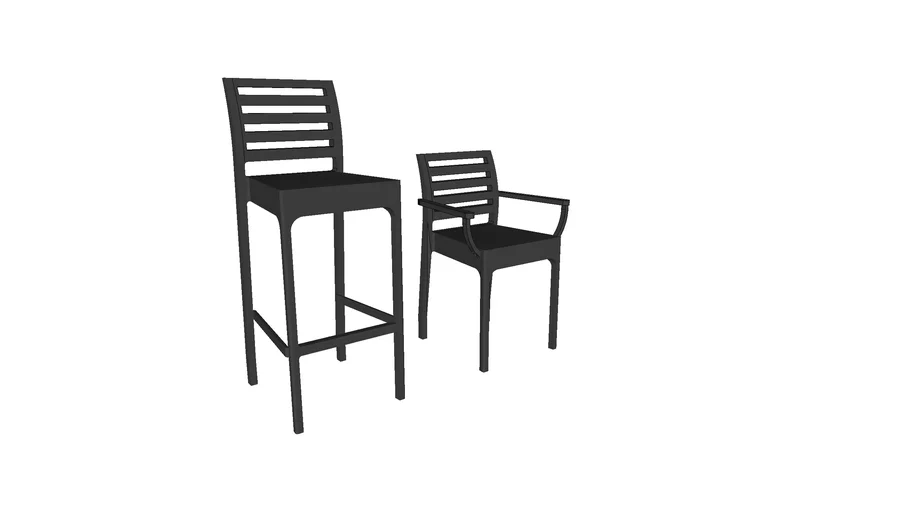 Plastic Bar Stool and Chair | 3D Warehouse