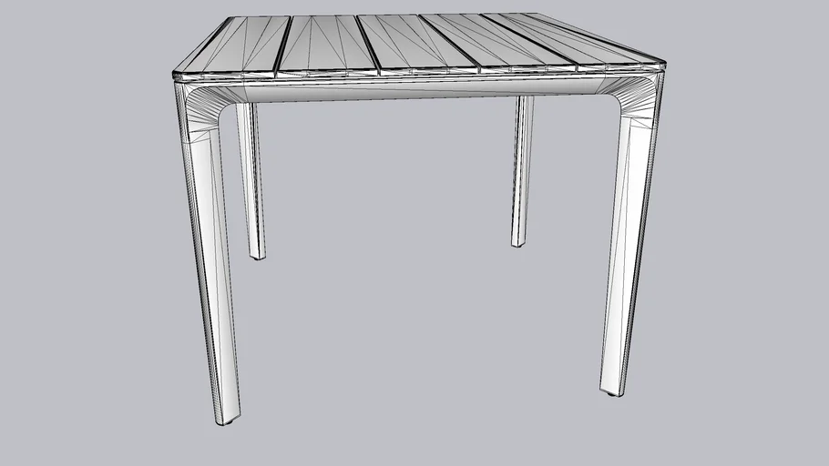 Square Dining Table Teak | 3D Warehouse