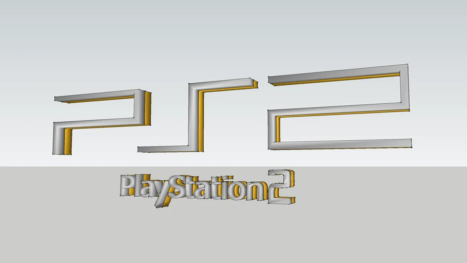 ps2 logo en oro | 3D Warehouse