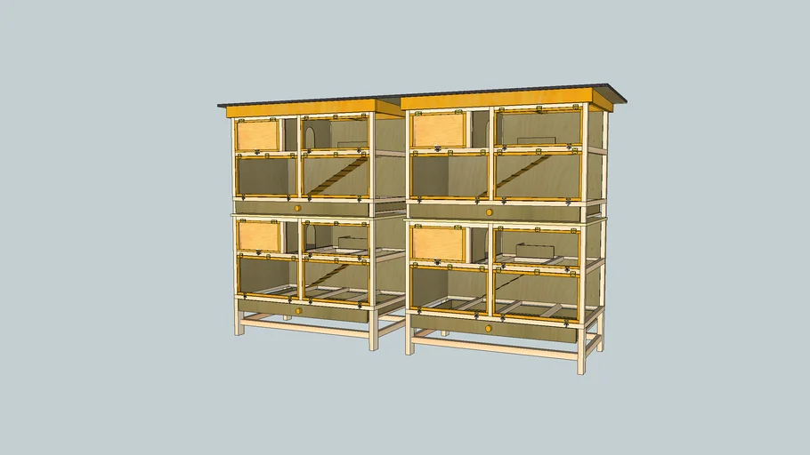 Double Two-Story Rabbit Hutch | 3D Warehouse