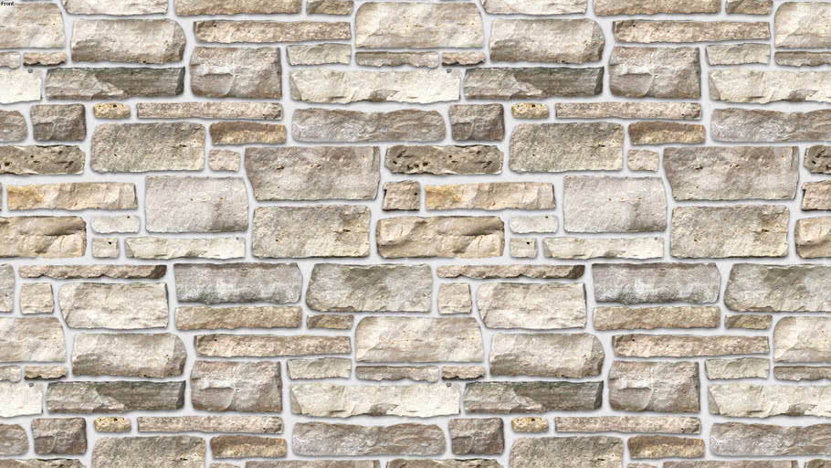 'Oakfield Stonegate' (White Joint) Seamless Stone Veneer Material | 3D ...