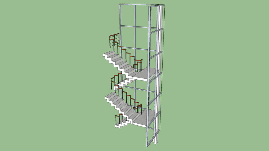 TANGGA 3 FLOORS AND RAILINGS | 3D Warehouse