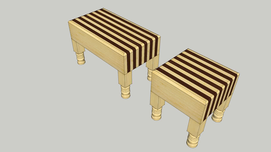 Pair Of Traditional Antique Butcher Block | 3D Warehouse