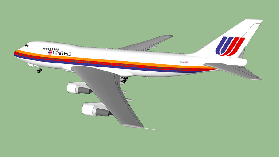 United Airlines Boeing 747-122 N4713U - 1989 | 3D Warehouse