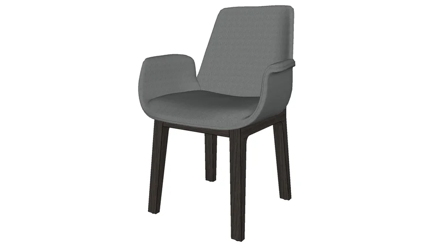 Mercer Dining Arm Chair in Graystone Fabric by Modloft | 3D Warehouse