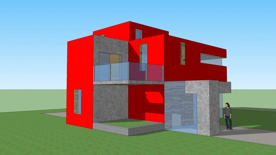 Red Modern House | 3D Warehouse