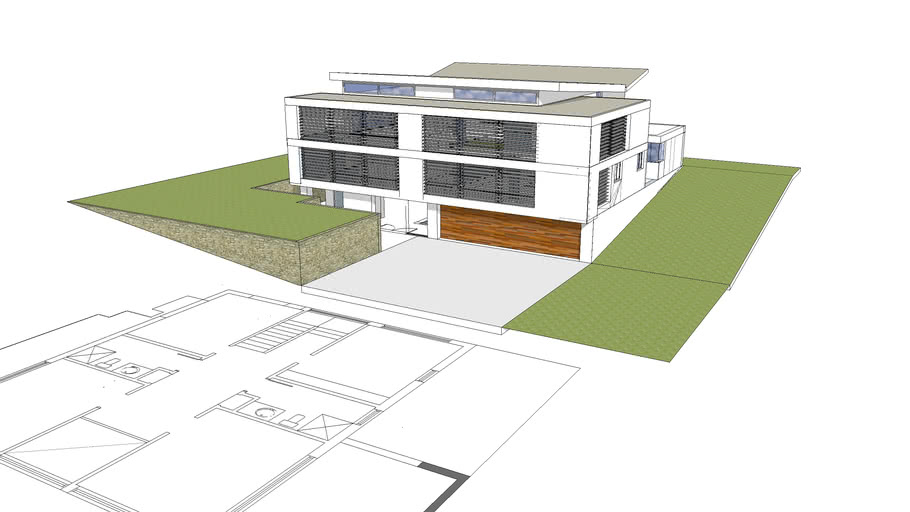 2 storey house with basement sloping site. | 3D Warehouse