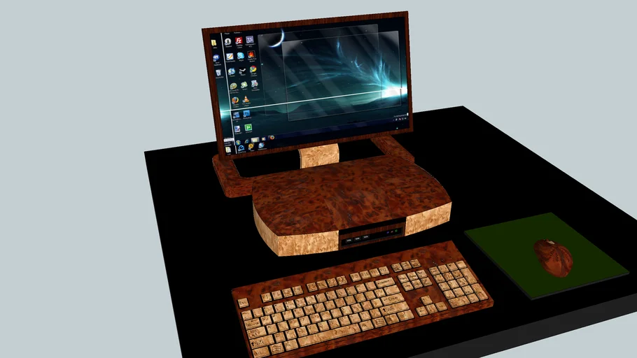 Custom Hard Wood Desktop Computer | 3D Warehouse