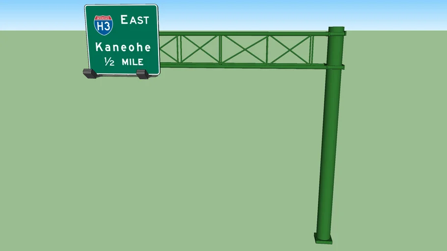 Highway exit sign H3 - Hawaii | 3D Warehouse