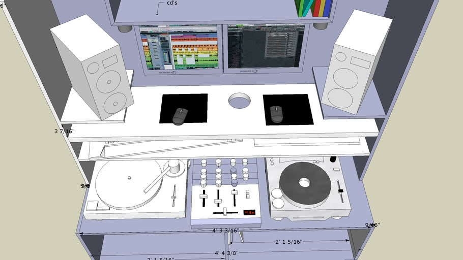 t4twister DJ booth new | 3D Warehouse