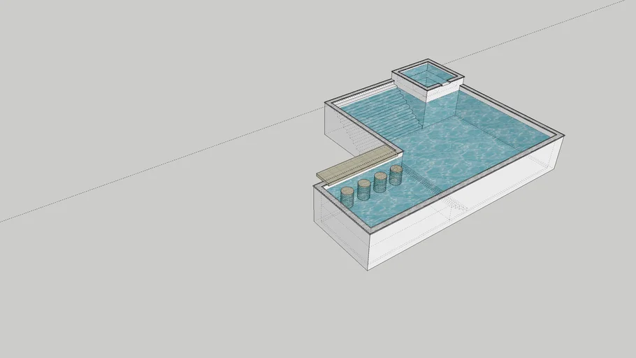 Swimming Pool (inc Jacuzzi & Seating | 3D Warehouse