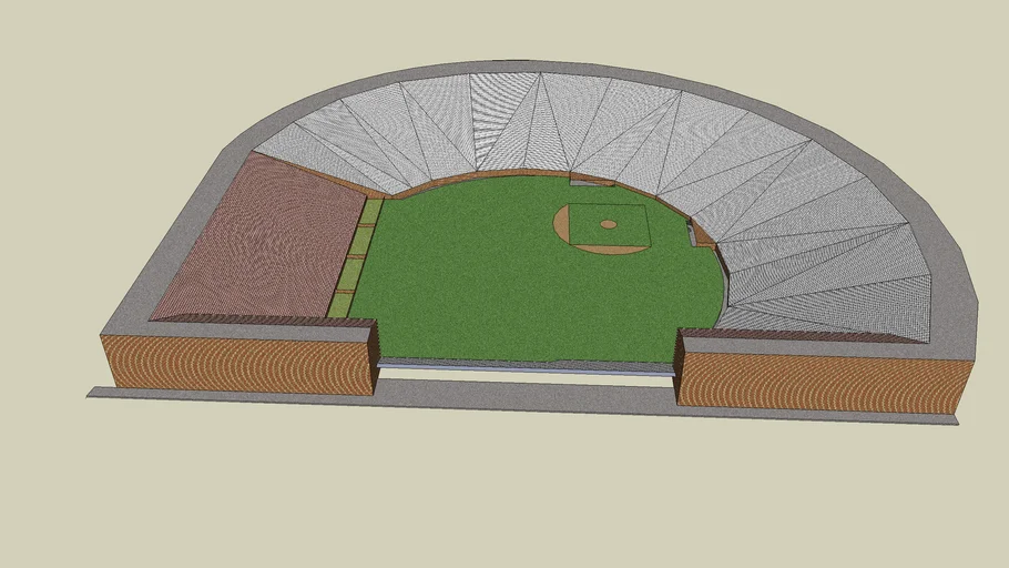Single deck baseball stadium | 3D Warehouse