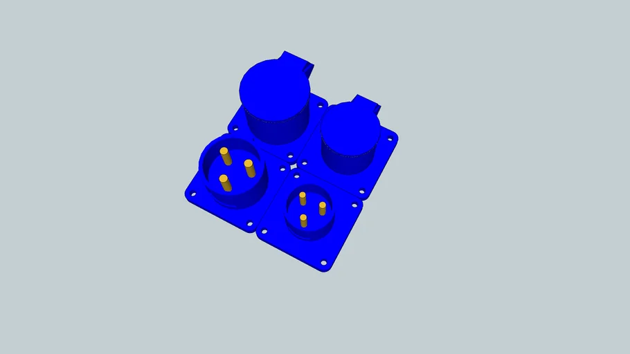 panel mount 16 amp 32 amp in/out 16a 32a ceeform | 3D Warehouse