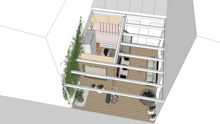 Zahradni domek s terasou | 3D Warehouse